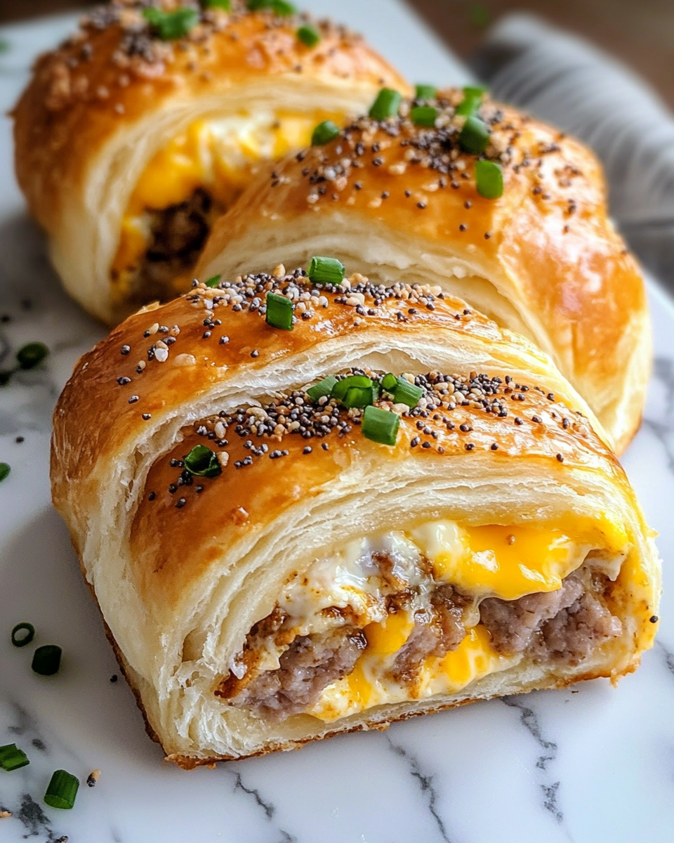 Cheesy Turkey Sausage Egg Breakfast Rolls - Cravingdish