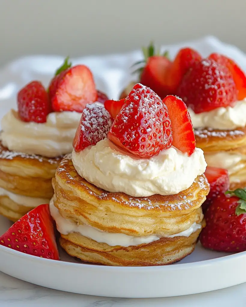 Pancake Cups with Cream Cheese and Strawberries - Cravingdish