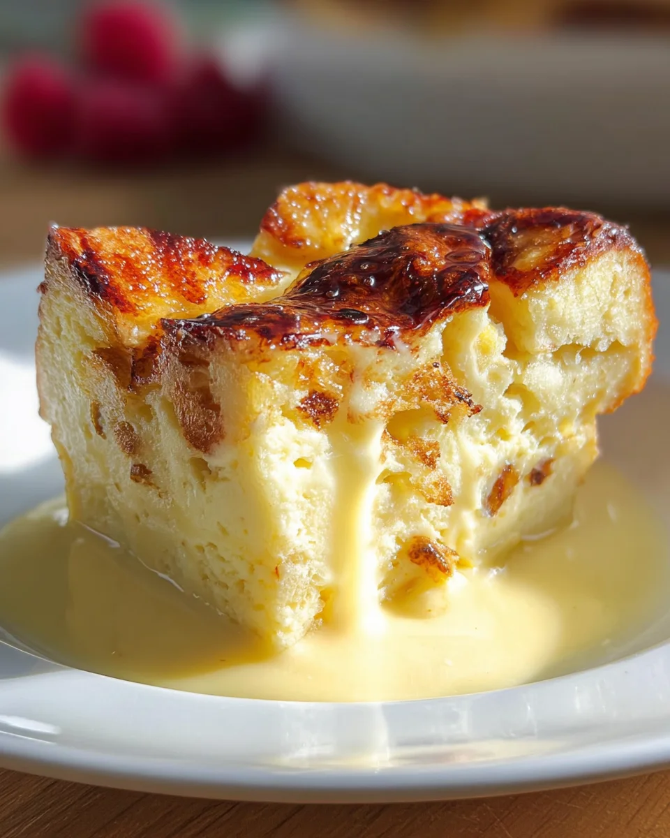 Custard Bread Pudding with Vanilla Sauce