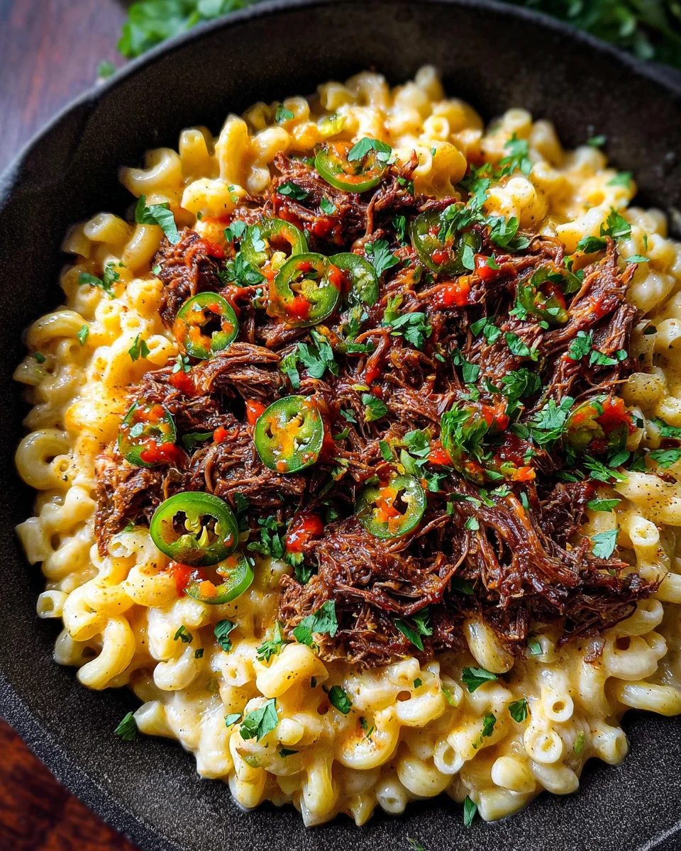 Shredded Beef Macaroni and Cheese